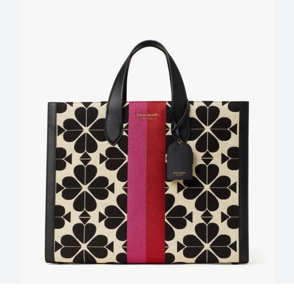 kate spade | Bags | Kate Spade Oversized Spade Flower Jacquard Stripe ...